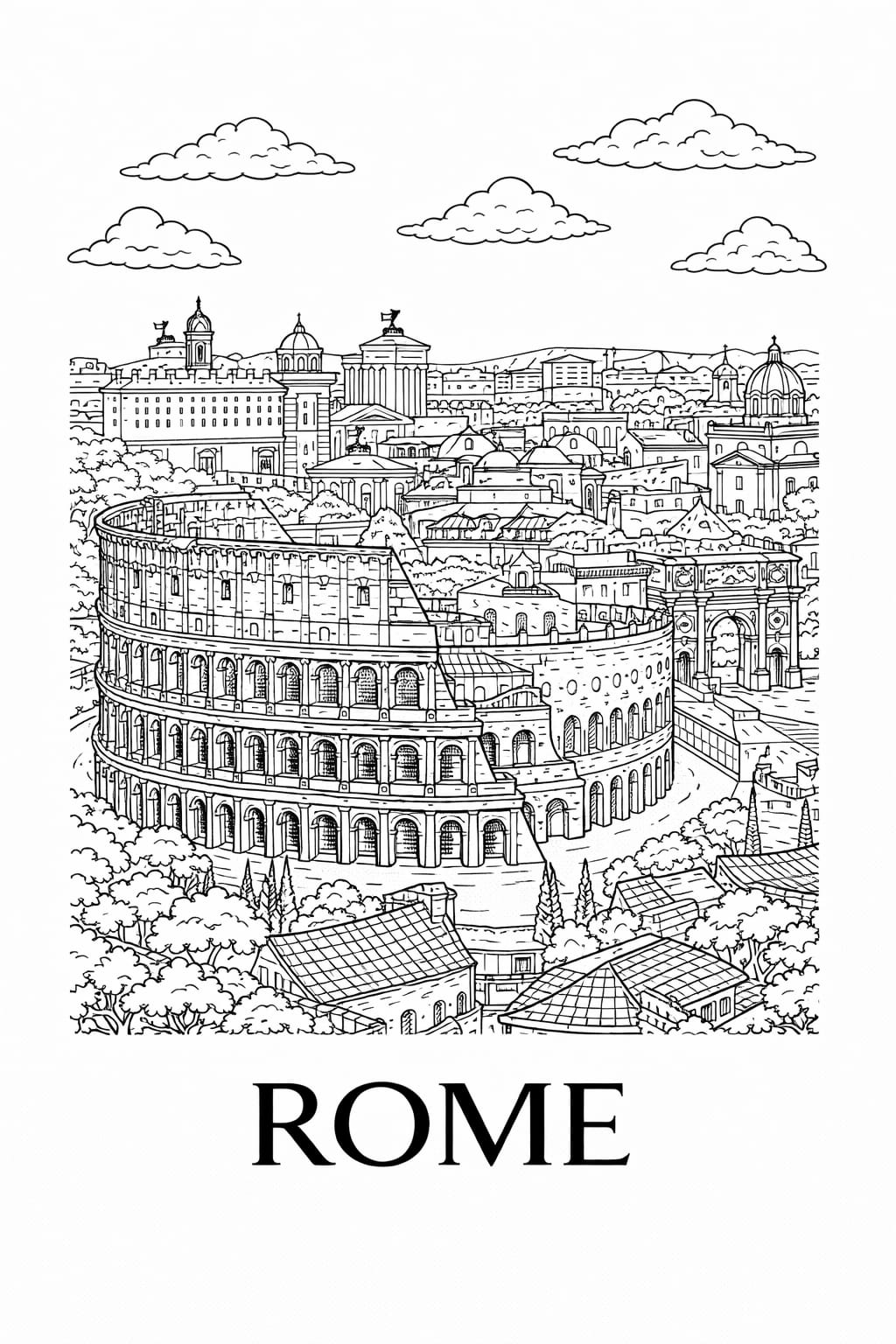 Rome Coloring Pages | Coloring Pages for Adults: Free PDF Printables