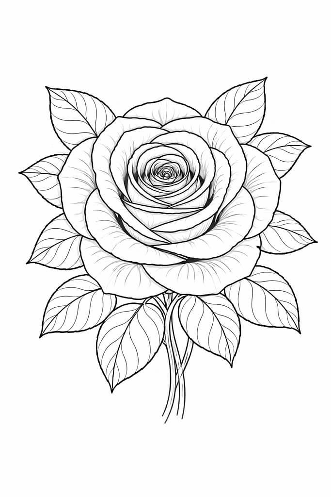 Rose Coloring Pages for Adults | Coloring Pages for Adults: Free PDF ...